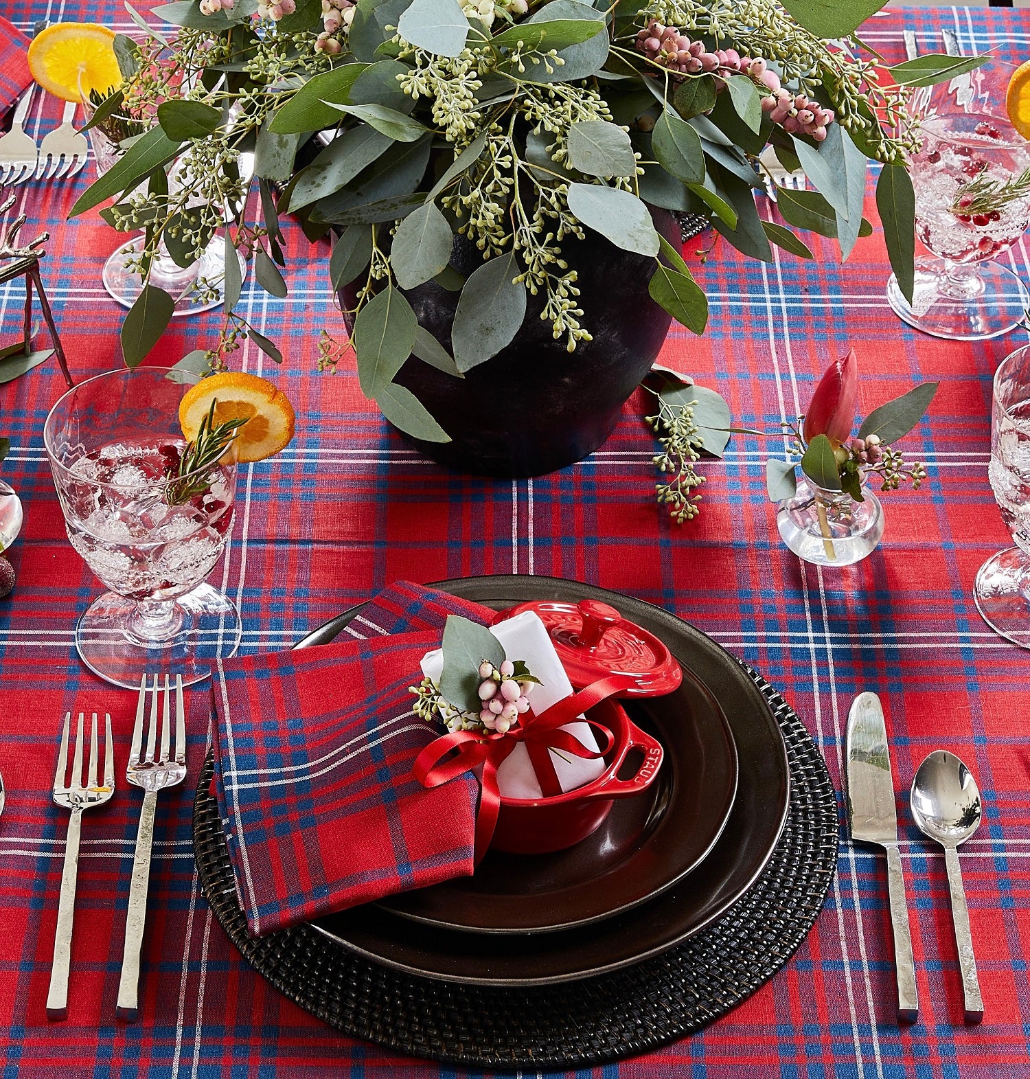 Shop Luxurious Red Tartan Plaid Collection Table Linen at Solino Home ...